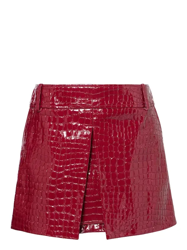 TOM FORD Croc-effect Mini Skirt - Red
