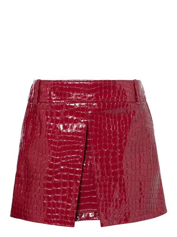 TOM FORD Croc-effect Mini Skirt - Red