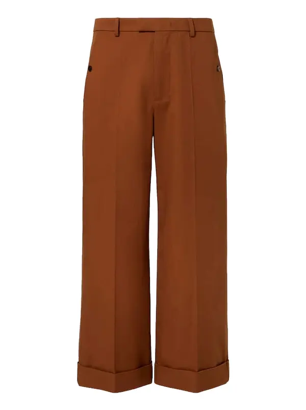 Valentino Garavani Cropped Wide-leg Pants - Brown