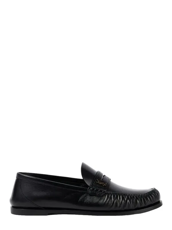 Saint Laurent Laurent Leather Loafers - Black