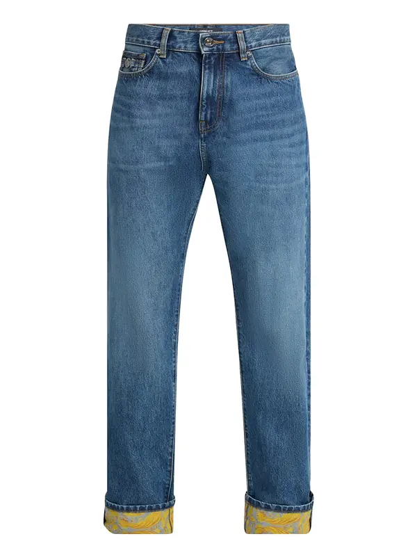 Versace Stonewashed Denim Jeans - Medium Blue