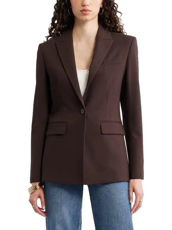 Nordstrom Ingrid Classic Fit Blazer - Brown Mole