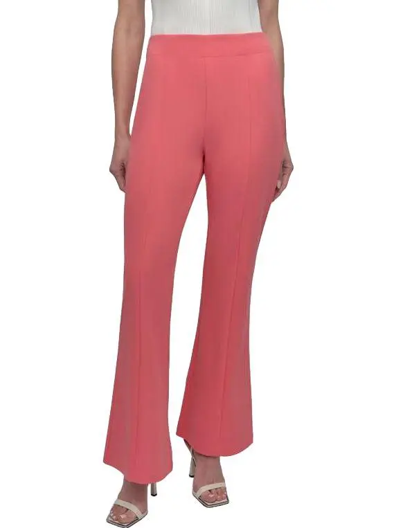 Dkny Wide-leg Scuba Knit Trousers - Coral Crus