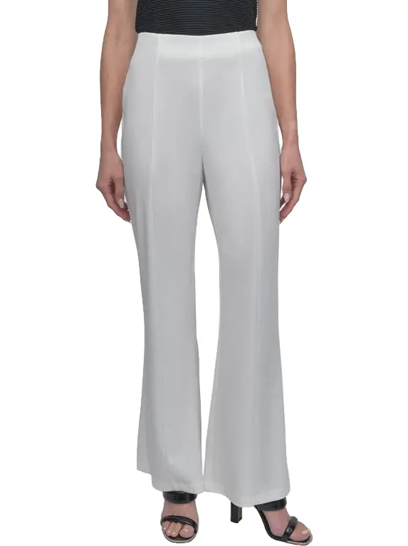 Dkny Wide-leg Scuba Knit Trousers - Ivory
