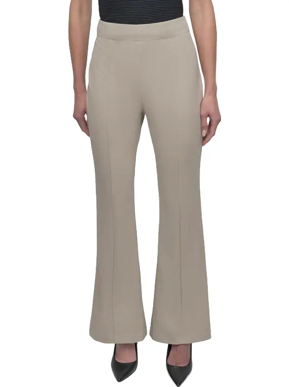 Dkny Wide-leg Scuba Knit Trousers - Pebble