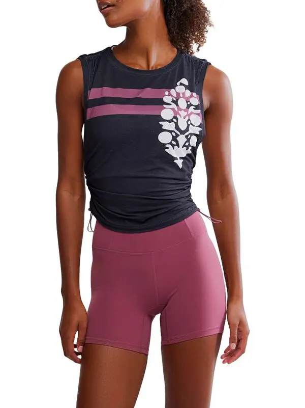 Free People Sport Mode Logo Muscle T-shirt - Clove Combo