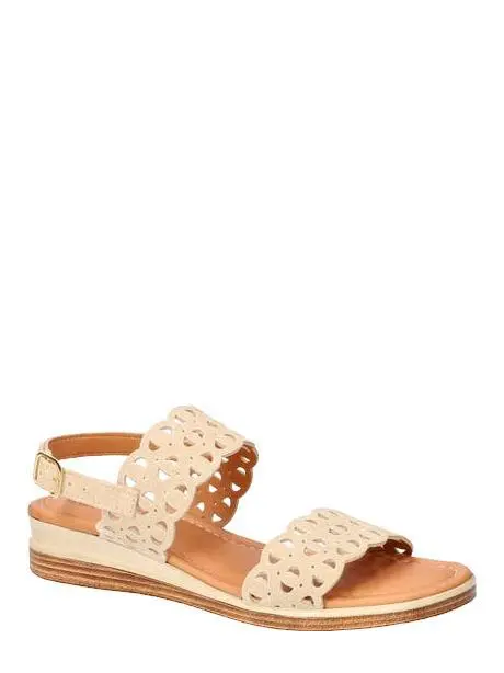 BELLA VITA Zoe Italy Perforated Sandals - Stone Suede Leather