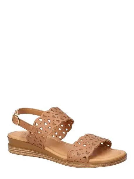 BELLA VITA Zoe Italy Perforated Sandals - Whiskey Italian Leather