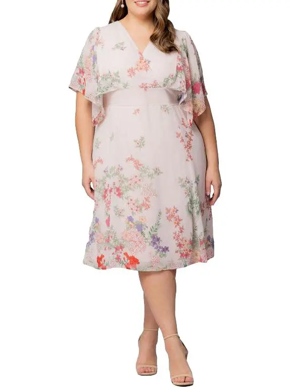 KIYONNA Floral Print A-line Dress - Cottage Garden Border