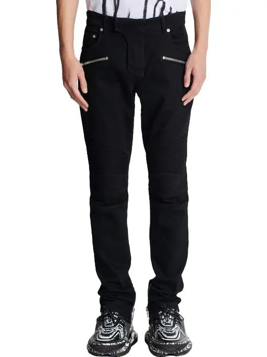 Balmain Denim Biker Pants - 0pa Black