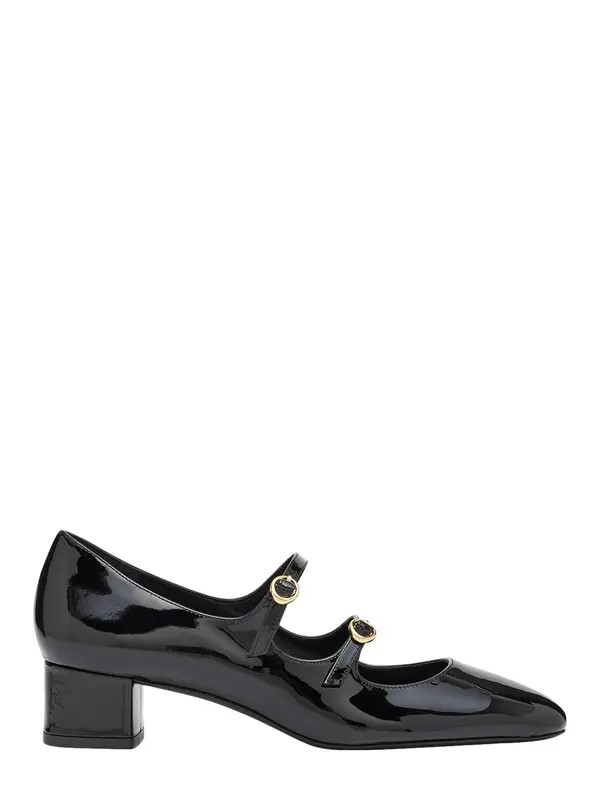 STUART WEITZMAN Benni Patent Leather Mary Jane Ballerina Pumps - Black