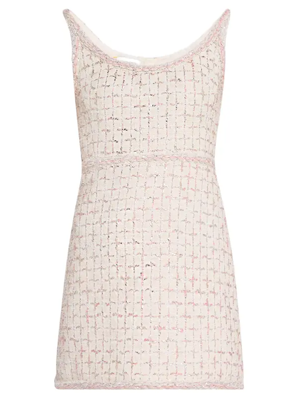 Giambattista Valli Metallic Eyelash Tweed Mini Dress - Ivoryrose