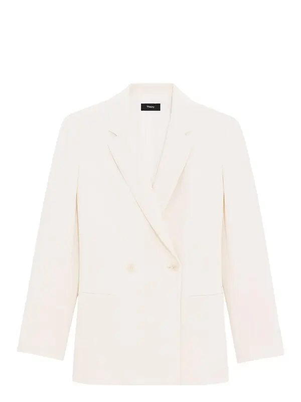 Theory Relaxed Double-breasted Jacket - Rice