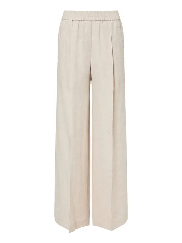 Brunello Cucinelli Linen Wide-leg Pants - Neutrals
