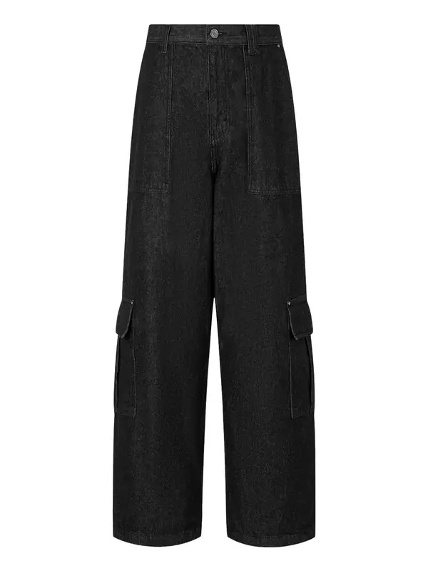 STUDIO TOMBOY High-waist Denim Cargo Pants - Black