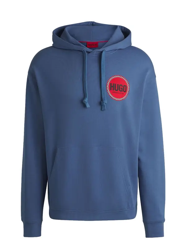 Hugo Logo-print Hoodie - Blue