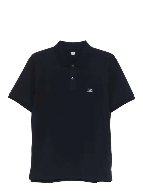 C.P. COMPANY Logo-patch Polo Shirt - Blue