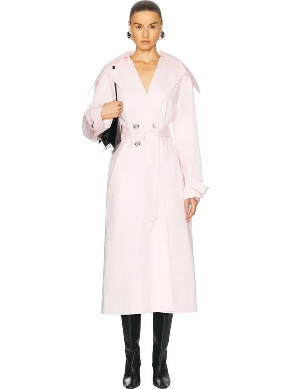 Givenchy Hooded Trench Coat - Light Pink