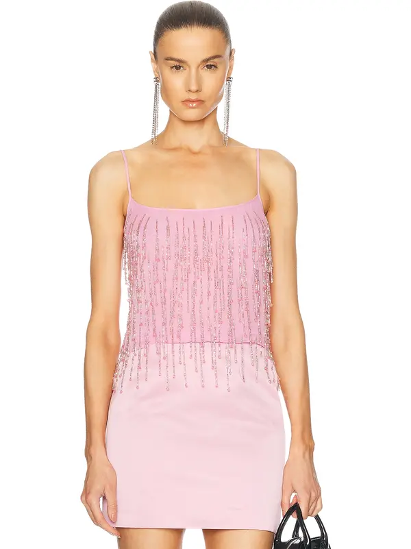 Blumarine Fringe Tank Top - Dalia Pink