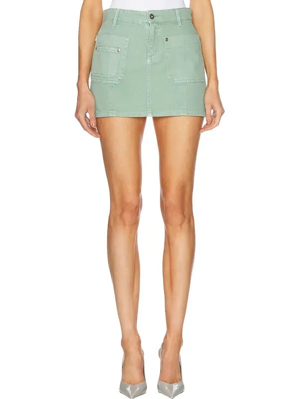 Blumarine Denim Mini Skirt - Sage Green