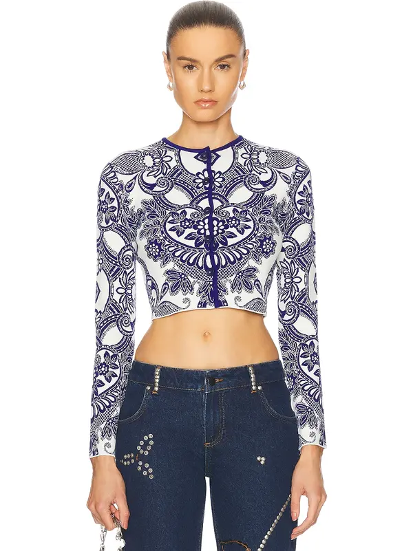Etro Knit Long Sleeve Top - Blue