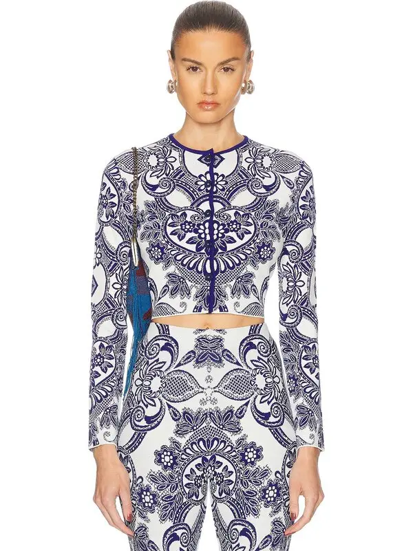 Etro Knit Long Sleeve Top - Blue