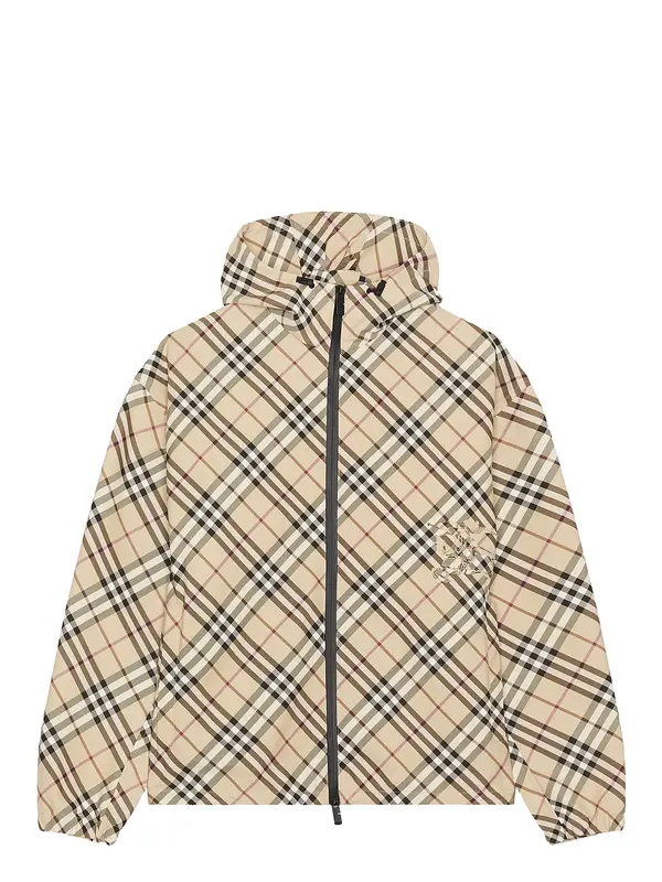 Burberry Nylon Check Windbreaker - Alabaster Ip Check