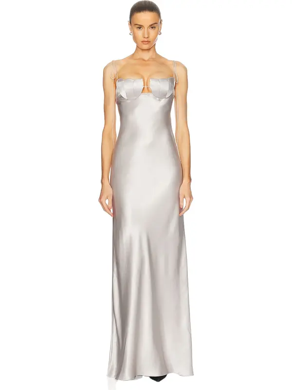 Anna October Tulip Maxi Dress - Silver