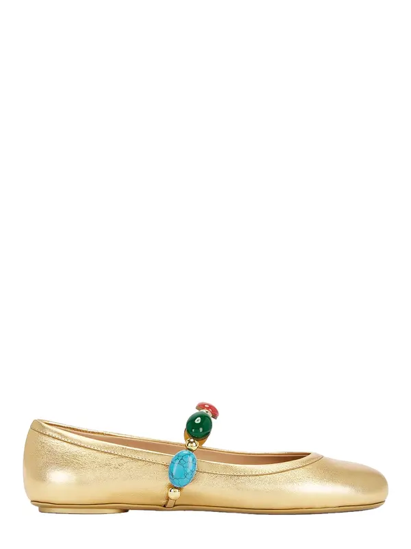 GIANVITO ROSSI Napp Silk Washed Ballet Flat - Mekong