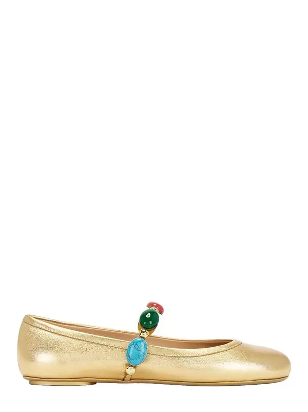 GIANVITO ROSSI Napp Silk Washed Ballet Flat - Mekong