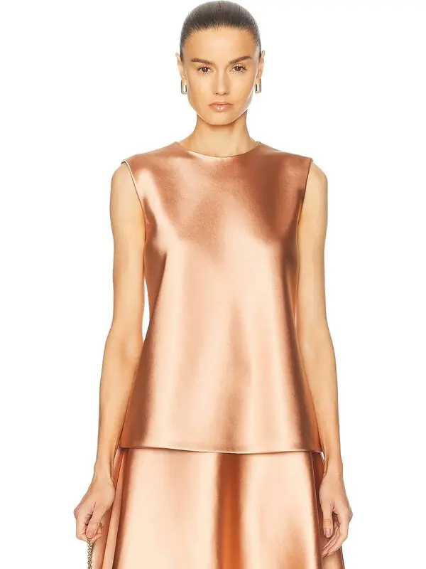 Carolina Herrera Sleeveless Belted Top - Clay