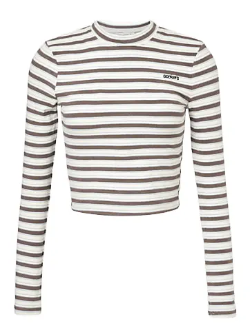 SISTERS & SEEKERS Striped Stretch-woven Top - White