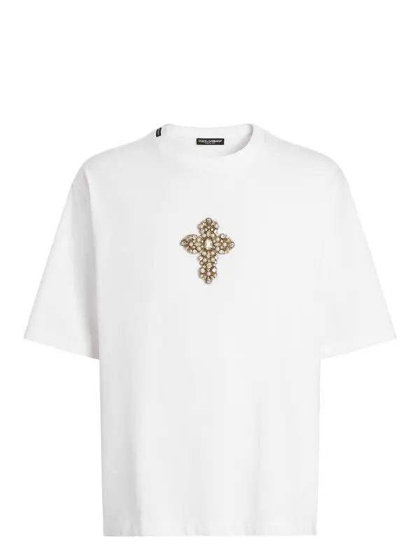 Dolce & Gabbana Cotton T-shirt With Fine Patch - White