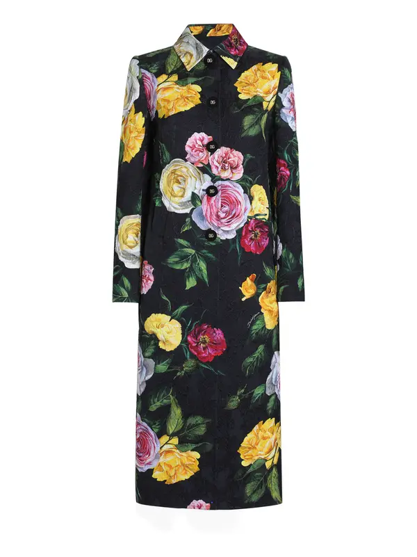 Dolce & Gabbana Peony And Rose Brocade Coat - Print