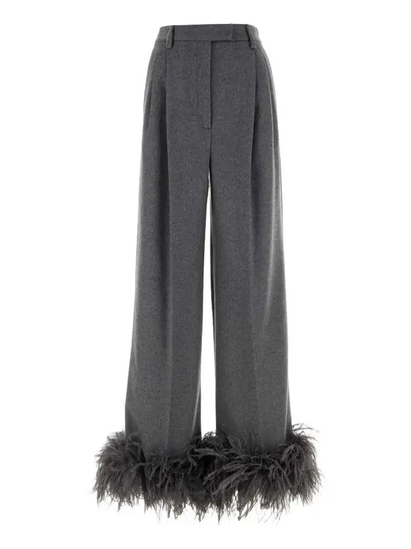 Prada Wide-leg Cashmere Pant - Grey