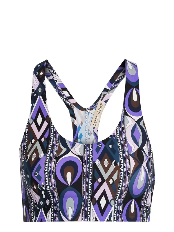 Emilio Pucci Printed Stretchjersey Sports Bra - Purple