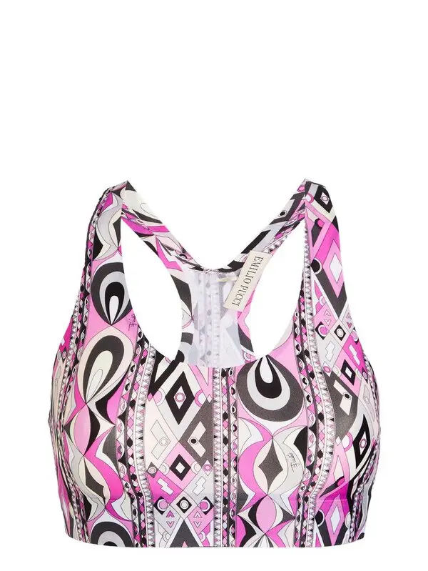 Emilio Pucci Printed Stretchjersey Sports Bra - Violet