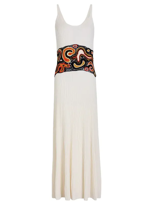 Gabriela Hearst Mila Crochet-paneled Maxi Dress - Ivory