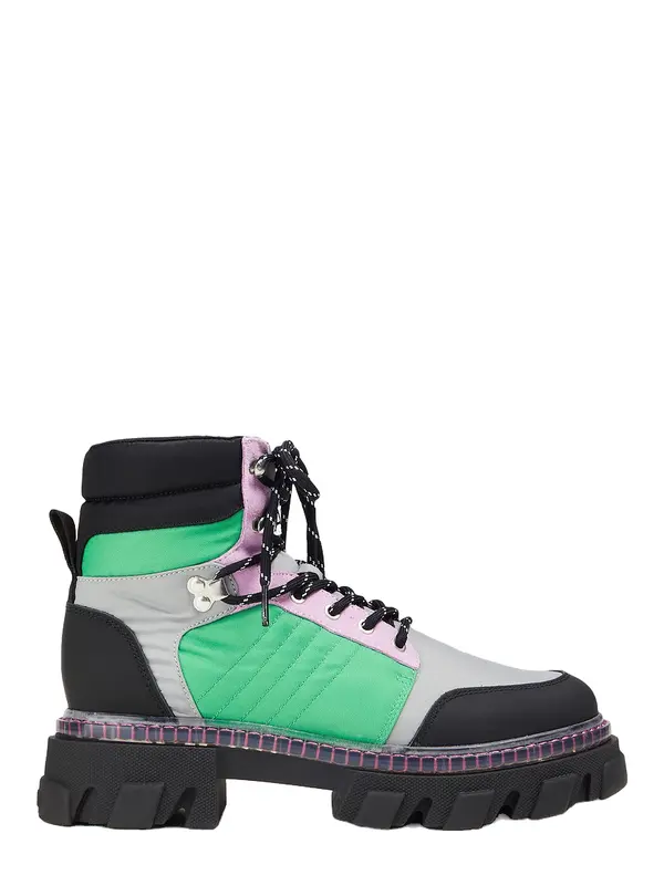 GANNI Colorblock Hiking Boots - Green