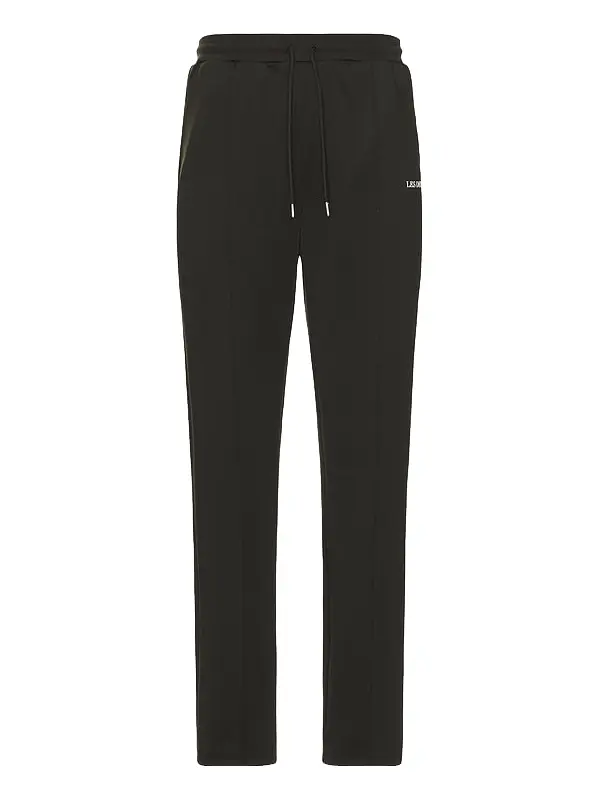 LES DEUX Ballier Casual Track Pants In Charcoal - Rosin