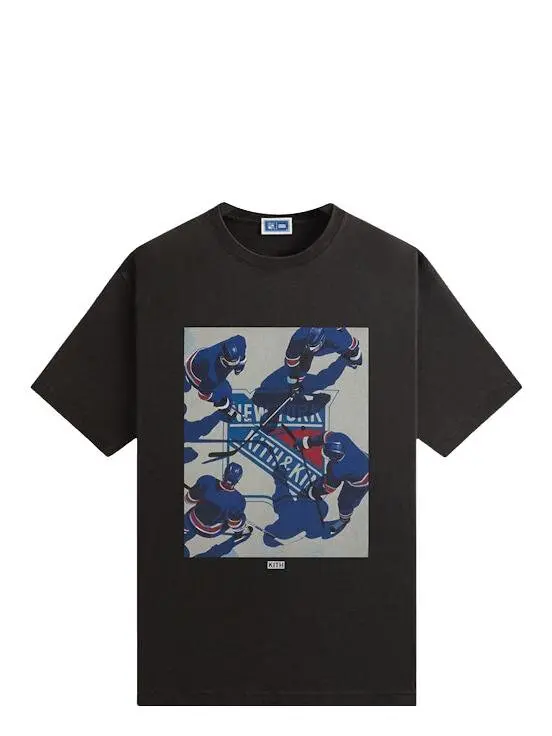 Kith X New York Rangers On Ice Vintage Tee Shirt - Black