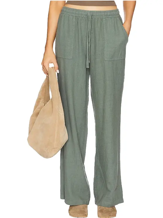 BOBI Wide Leg Jogger - Dk Sage