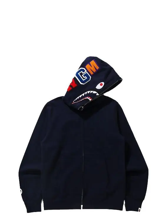 BAPE Shark Full Zip Hoodie - Navy Blue