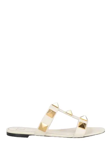 Valentino Garavani Leather Sandals With Studs - White