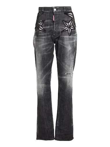 Dsquared2 Straight-leg Jeans With Crystals - Black