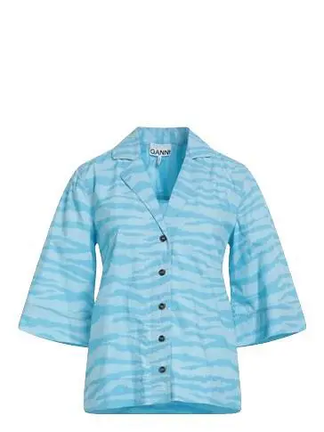 GANNI Organic Cotton Shirt - Azure