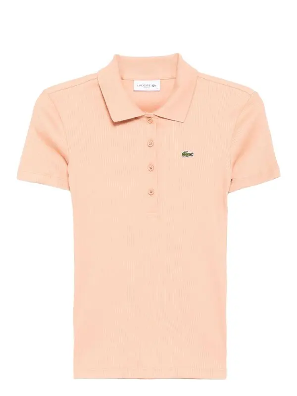 Lacoste Ribbed Polo Top - Neutrals