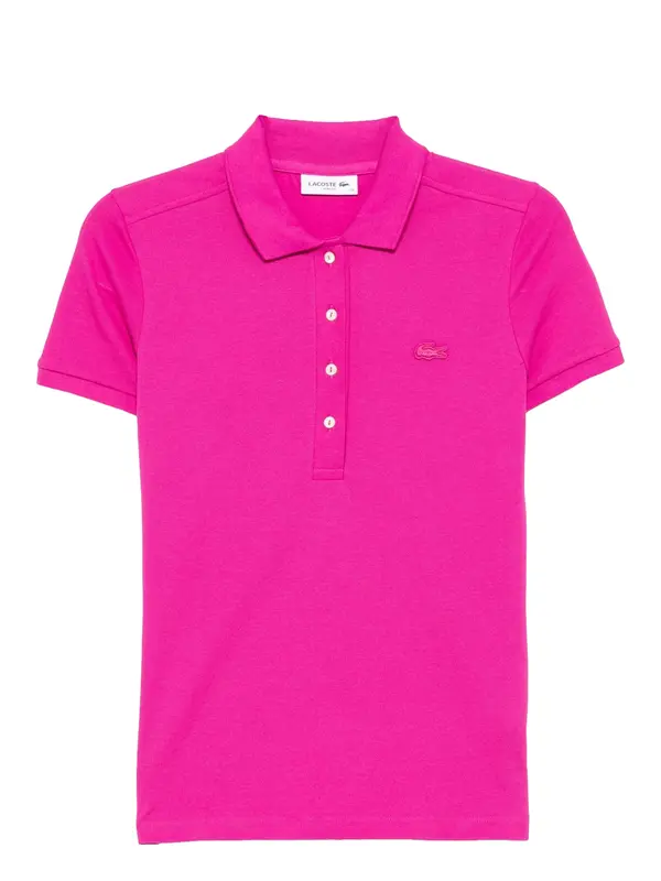 Lacoste Logo-patch Polo Top - Pink