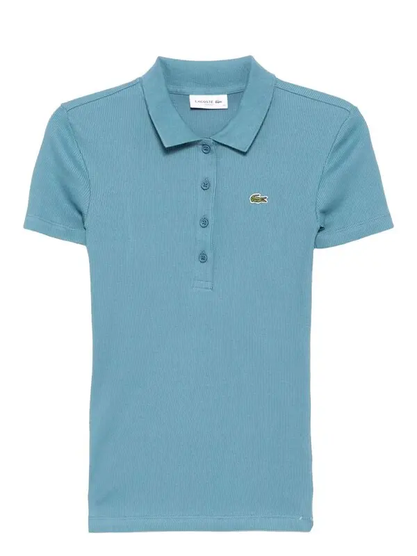 Lacoste Ribbed Polo Top - Blue