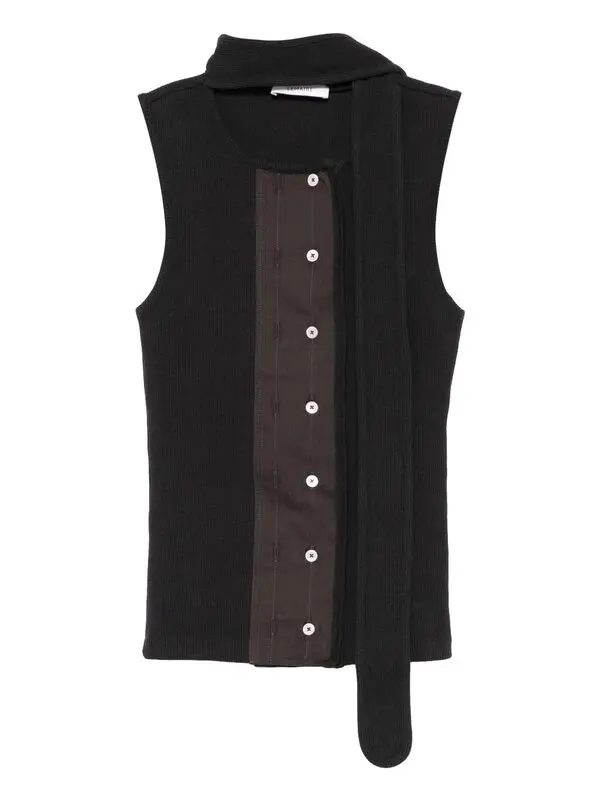 LEMAIRE Ribbed Tank Top - Black